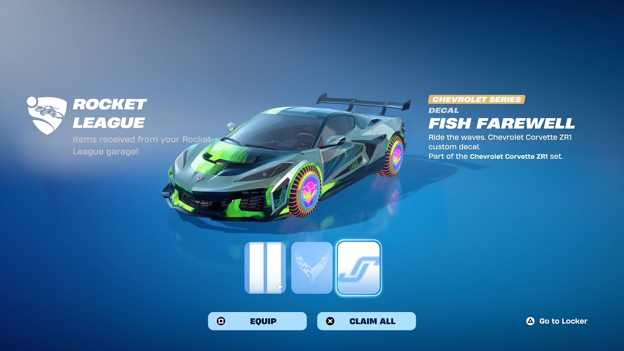 HOW TO GET CHEVROLET CORVETTE ZR1 CAR BODY DECALS IN FORTNITE ROCKET ...