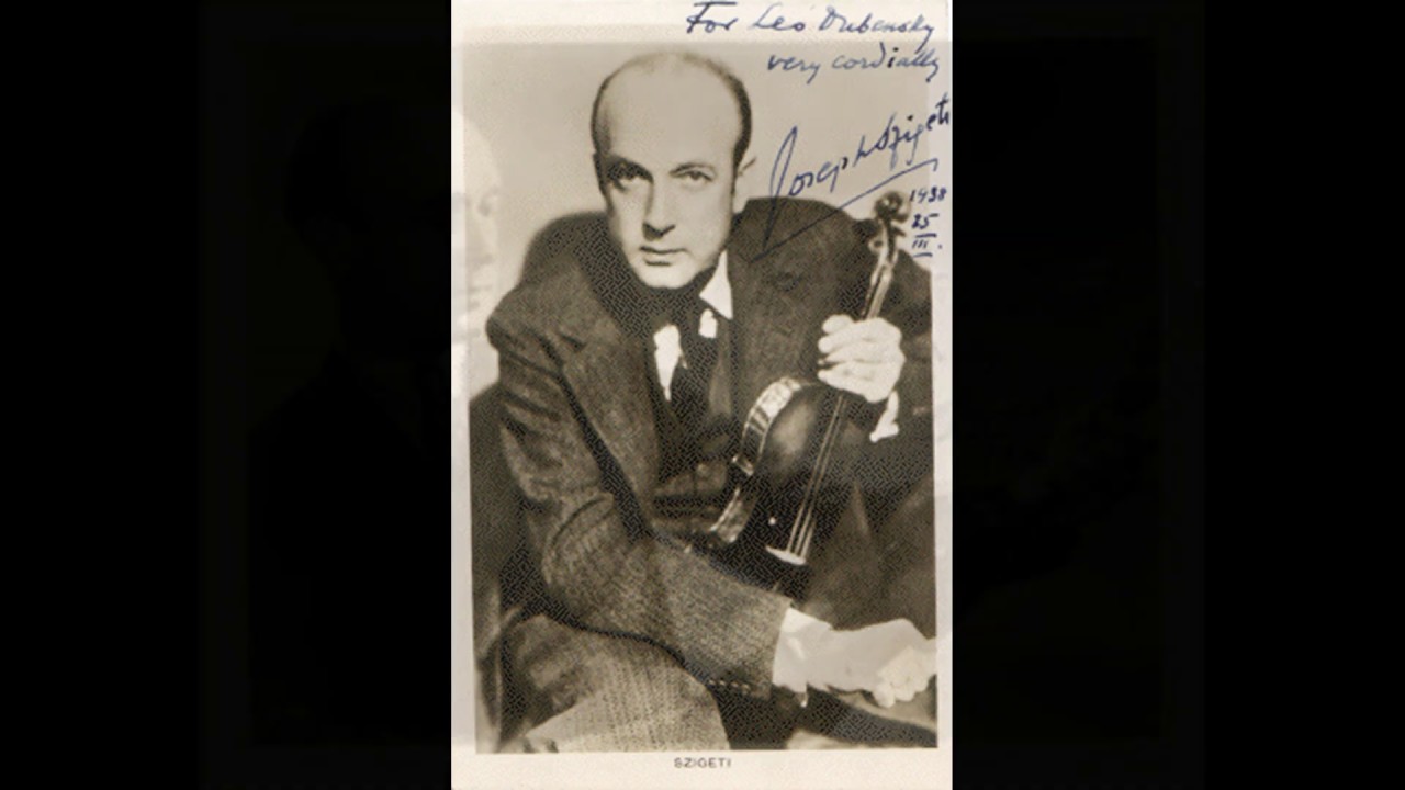 Joseph Szigeti - Mendelssohn : Violin Concerto op.64 (1933) 再復刻 - YouTube