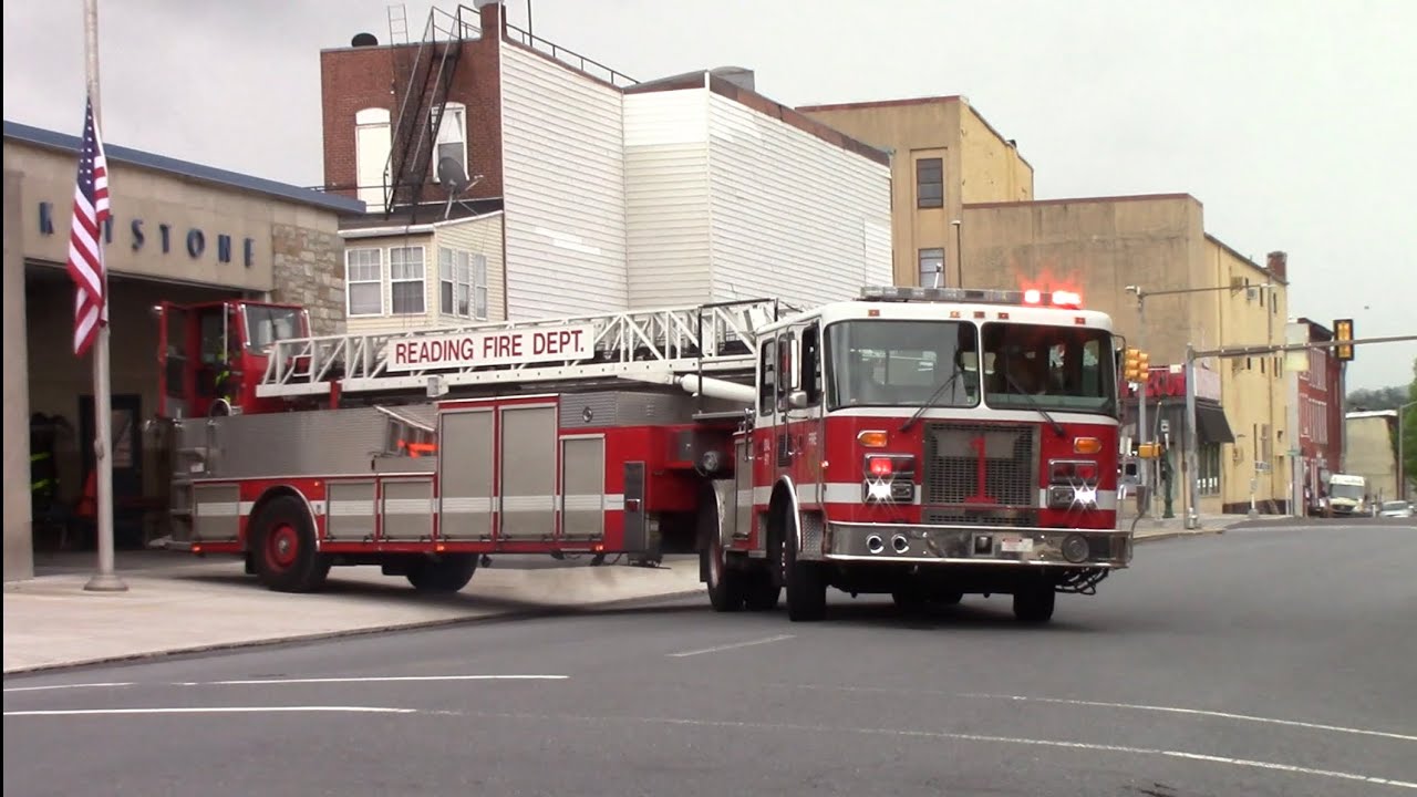 Reading Fire Department Spare Ladder 1 Responding - YouTube