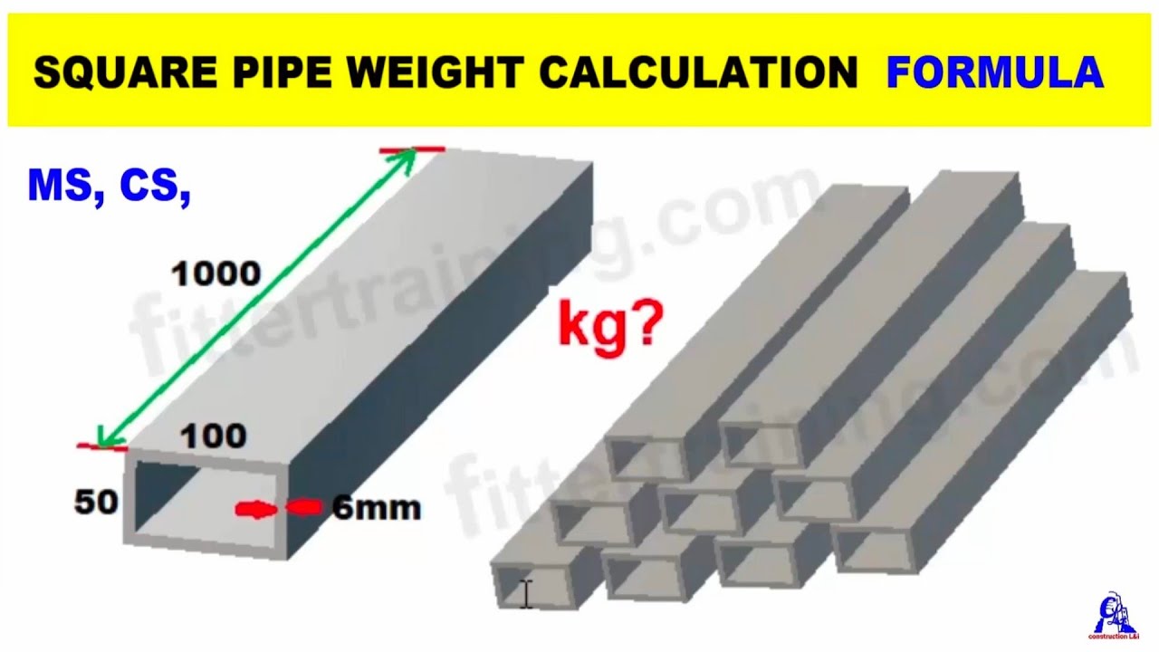 Square pipe weight calculation formula | How to find weight MS, CS ...