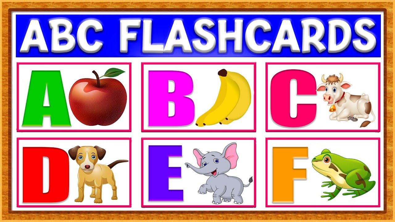 ABC Flashcards For Toddlers | A to Z Words Learning | ABC Learning ...