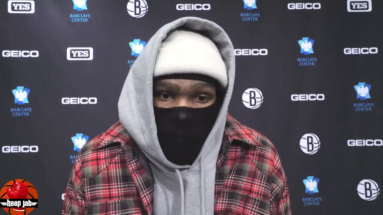 Kevin Durant In A Ski Mask Reacts To The Nets 124-120 Win Over the ...