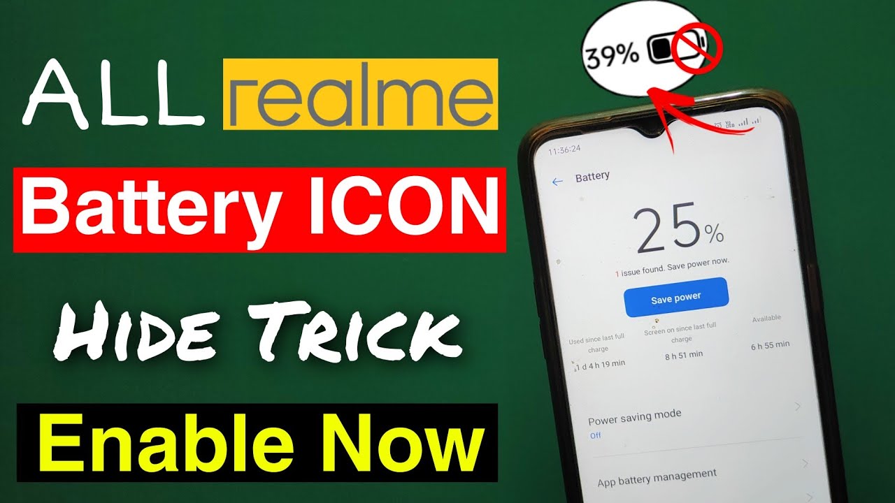 Hide Battery icon Realme Devices | How to Hide Battery icon in Any ...