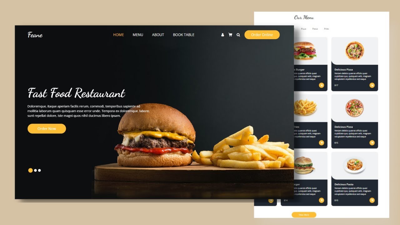 Creating a Fast Food Website - Step-by-Step Tutorial - YouTube