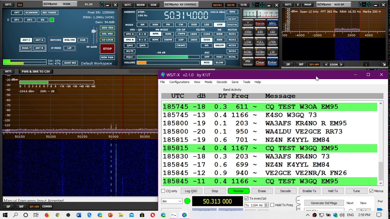 50 MHz 6 meter opening FT8 with SDRplay RSPdx K180WLA loop antenna ...