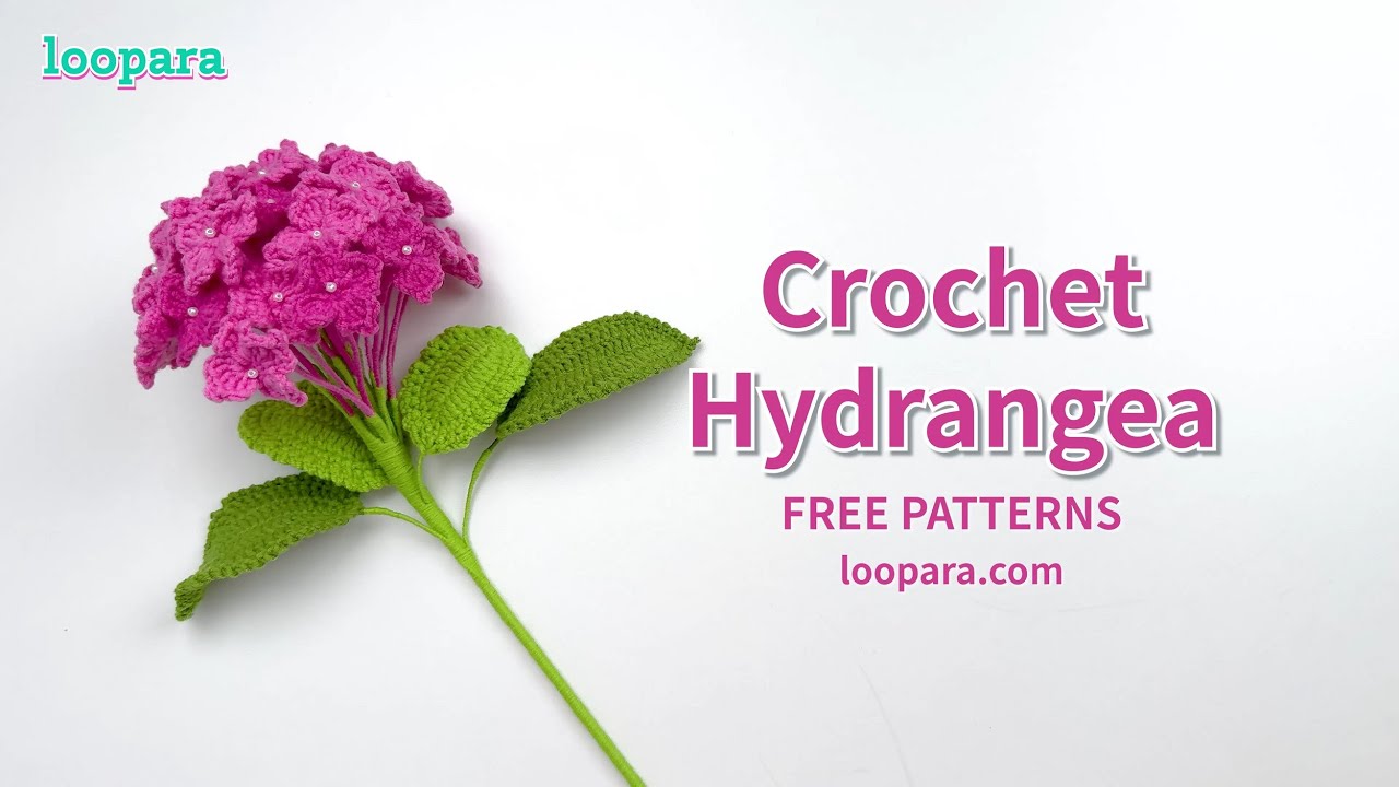 Crochet Hydrangea Flower Tutorial - Free Pattern - YouTube