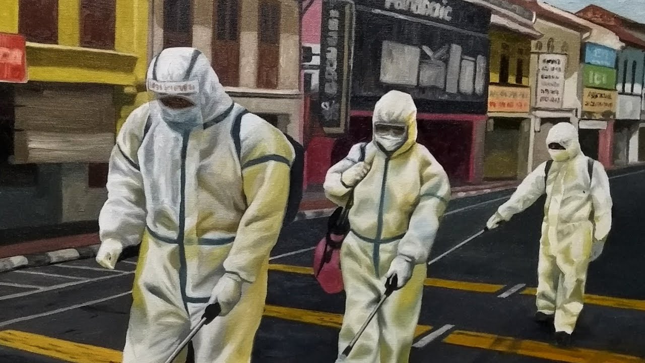 DISINFECTION, CORONAVIRUS SERIES OIL PAINTING TIME LAPSE #68 - YouTube