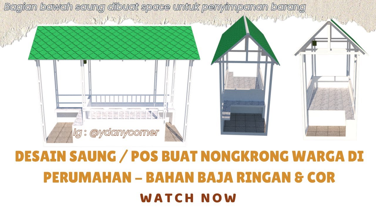 SDB Eps 7 - Desain Saung / Gazebo Dengan Baja Ringan dan Cor Permanen ...