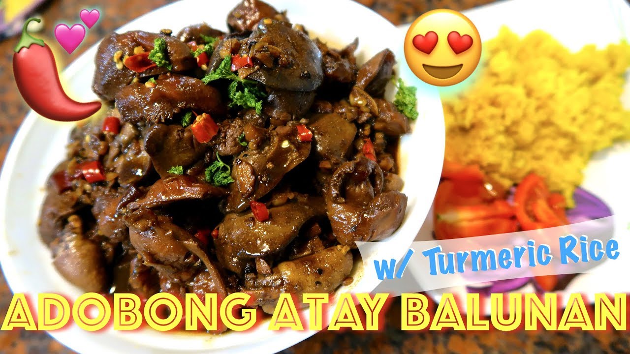 ADOBO Atay Balunan + Turmeric Rice W/ MUKBANG w/ ENGLISH Captions ...