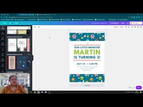 Using Canva to make invitation - YouTube