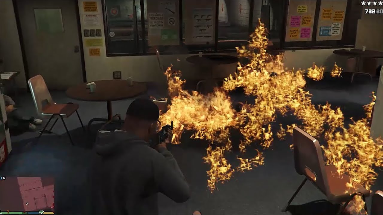 Chaos Inside Ammu-Nation Gun Store - GTA V - YouTube