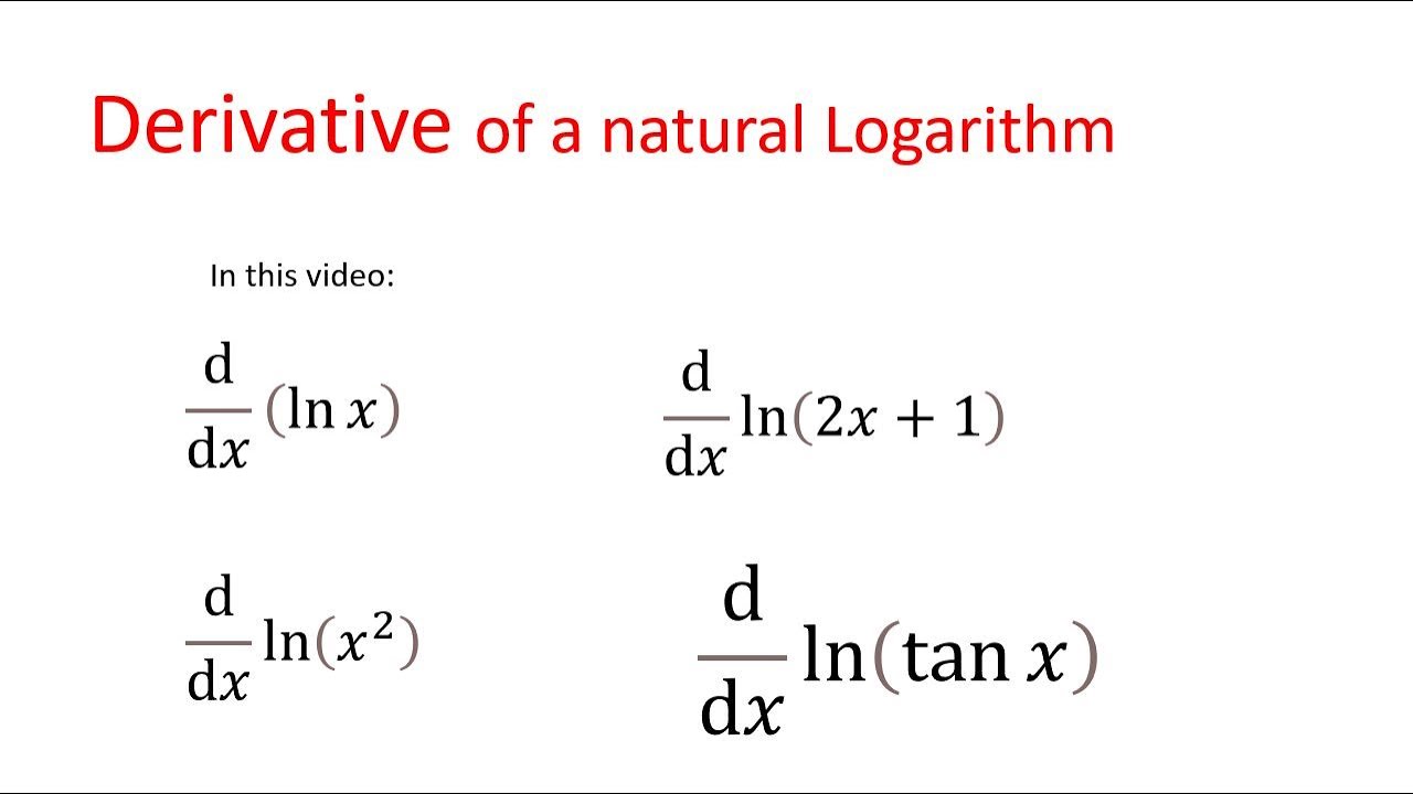 Derivative Of Natural Logarithm D dx Ln tan X YouTube