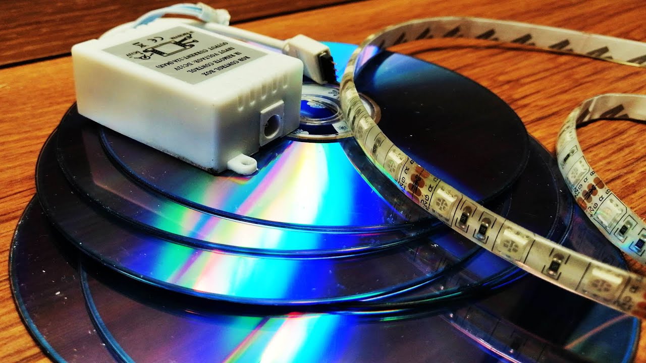 How to make a desktop led lamp from DVDs - YouTube