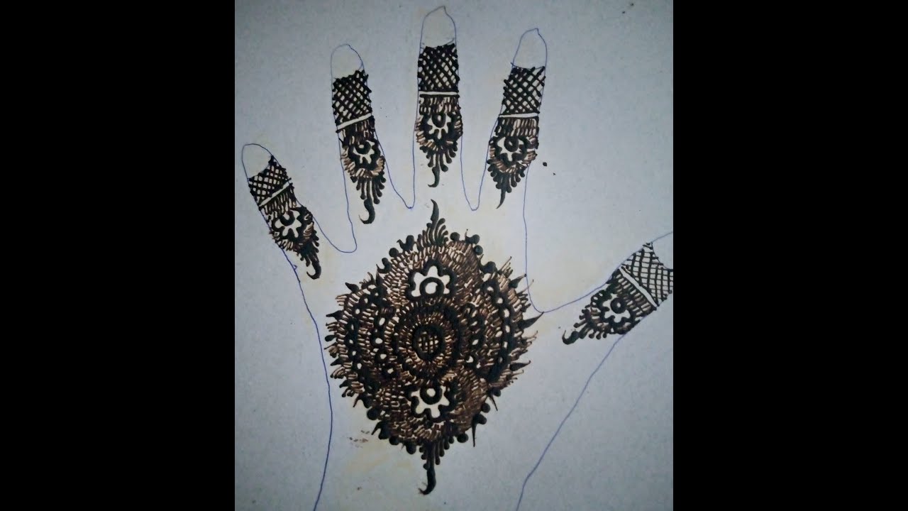 Simple Mehndi Design/Bunch style By Yousra - YouTube