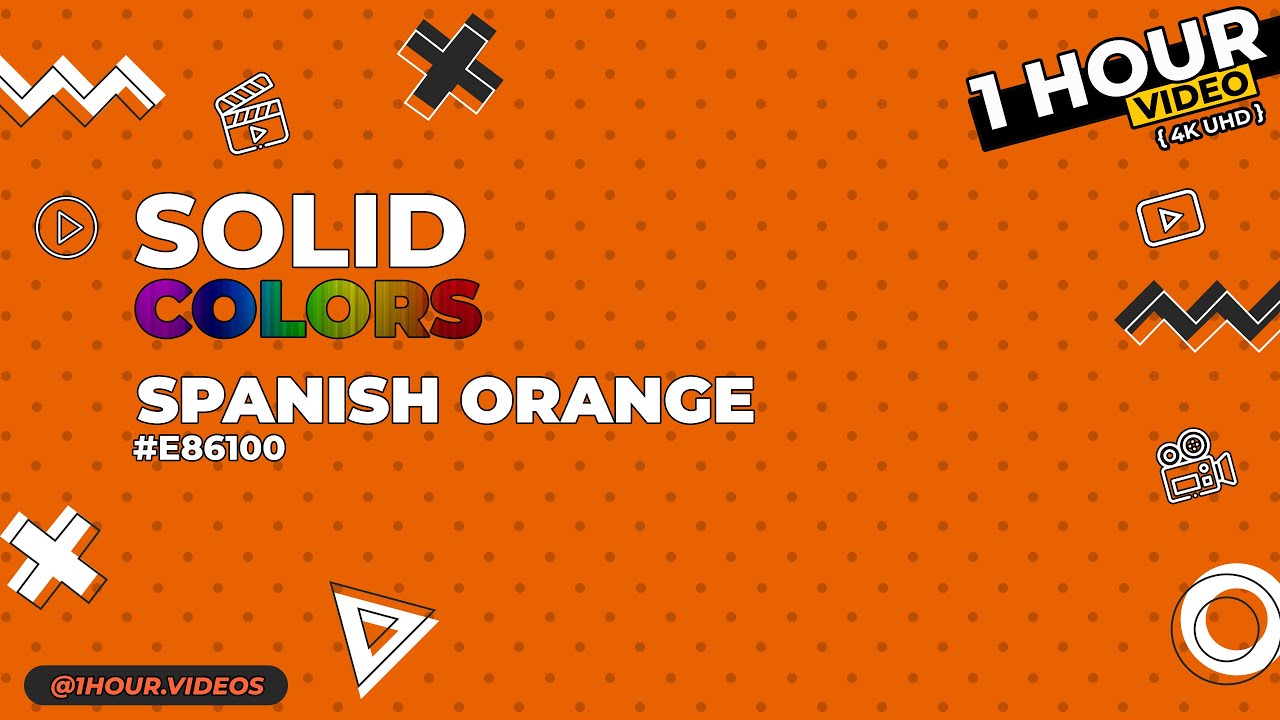 Spanish Orange #E86100 - No Audio - 1 Hour - 4k - Chromotherapy - Solid ...