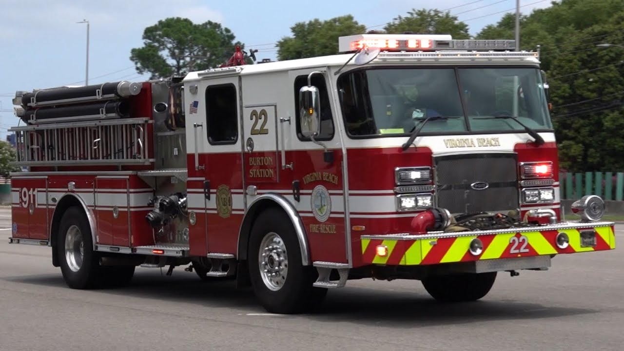 Virginia Beach Fire Department Engine 22 Responding 8/5/24 - YouTube