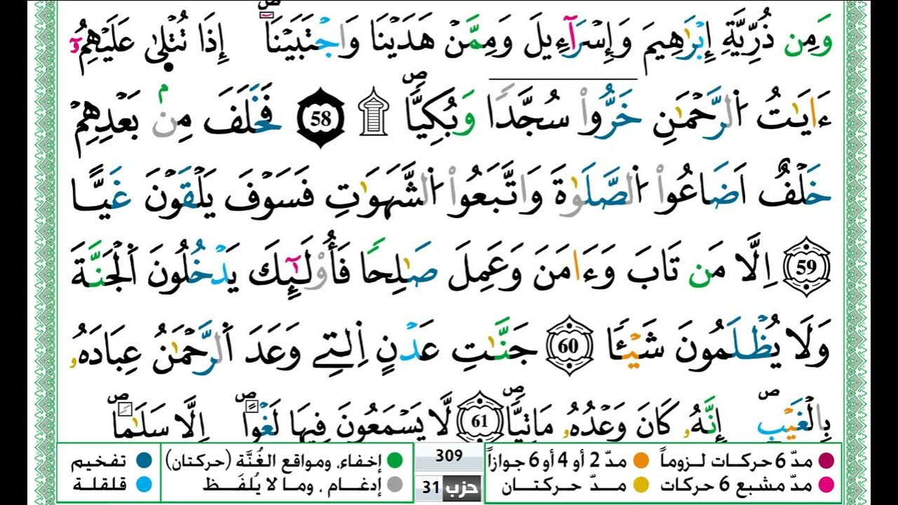 حمزة الجزائري سورة مريم مكتوبة كاملة برواية ورش عن نافع