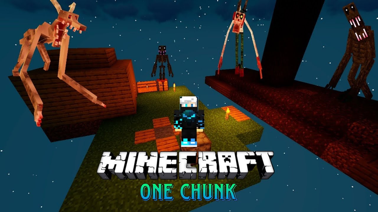 I Survived on ONE BLOCK with EVERY Horror Mod... - YouTube