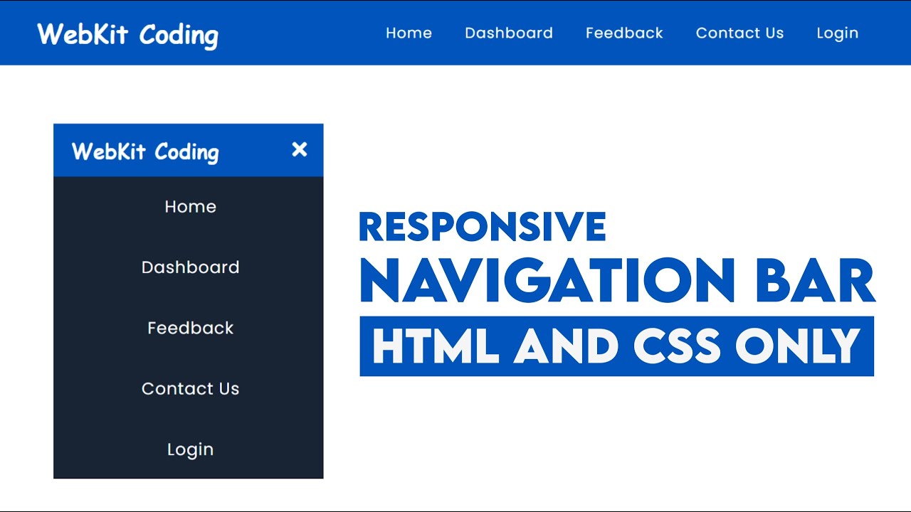 Responsive Navigation Menu Bar Using Html And Css Youtube 0904