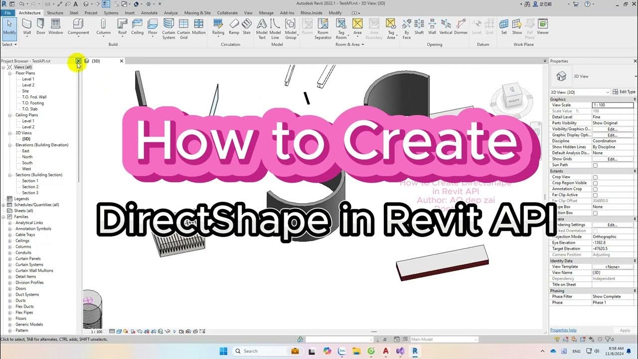 Revit API: How to create DirectShape in Revit API - YouTube