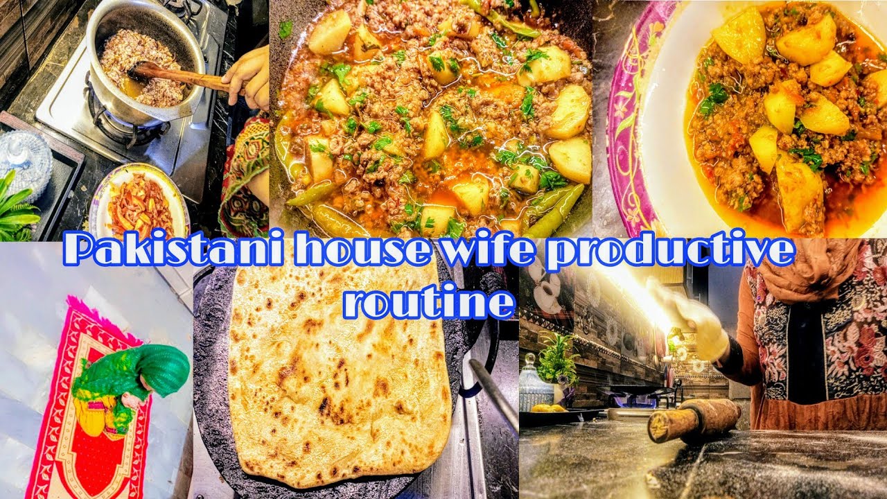 🇵🇰Pakistani house wife productive routine || delicious alu qeema ...