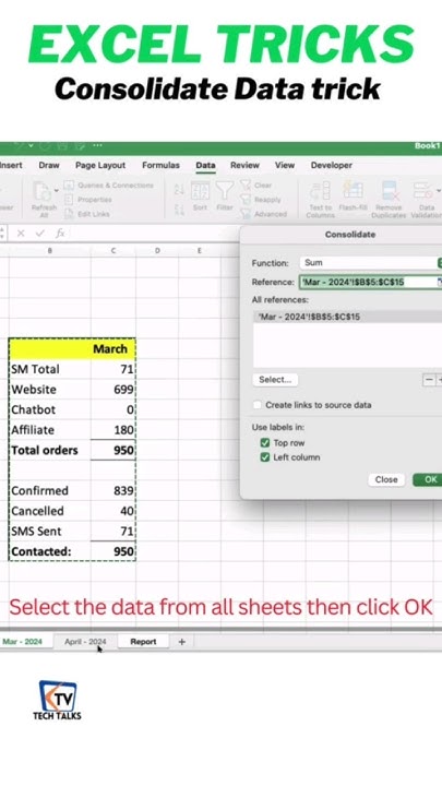 excel data trick - Consolidate data in Excel - #smartexcel #exceltips #exceltutorial #exceltech ...