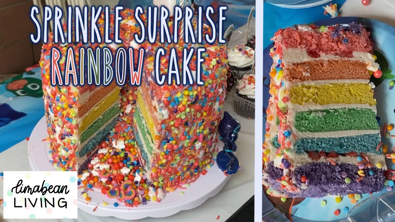 Surprise Sprinkle Rainbow Cake Tutorial | VANILLA CAKE WITH VANILLA ...