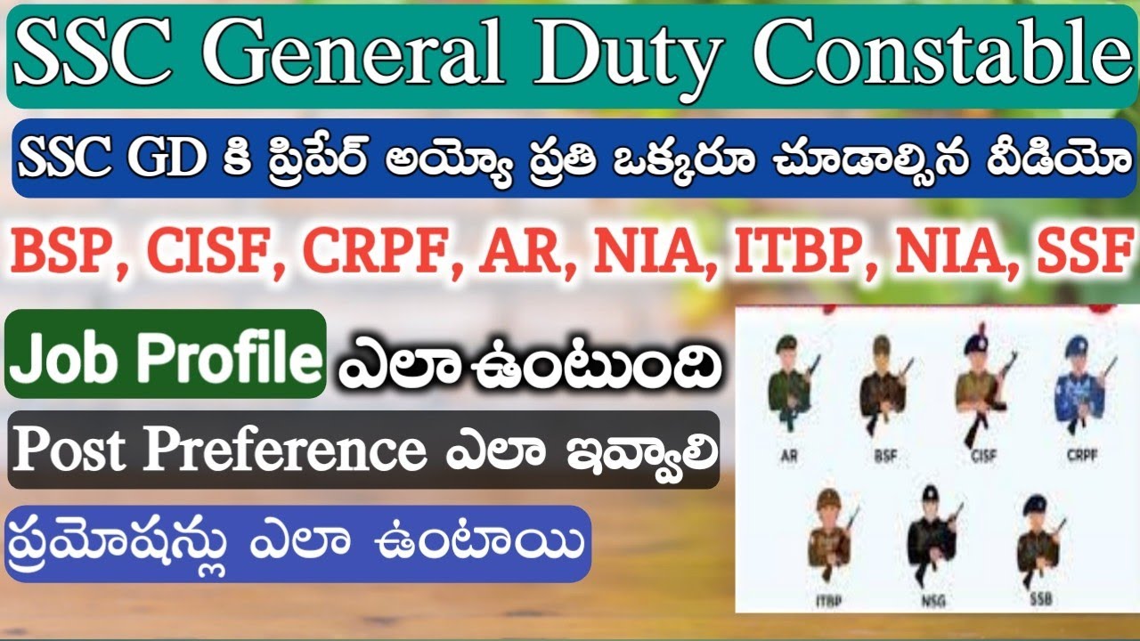 SSC GD Constable Recruitment 2021 | Job Profile |BSF, CISF, CRPF, SSB ...