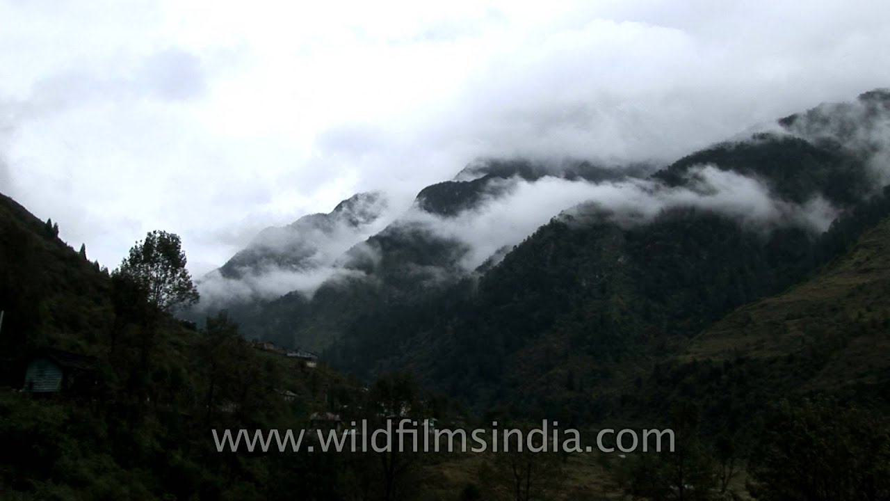 Monsoon clouds wrap around the mountains of Sikkim, in time lapse - YouTube