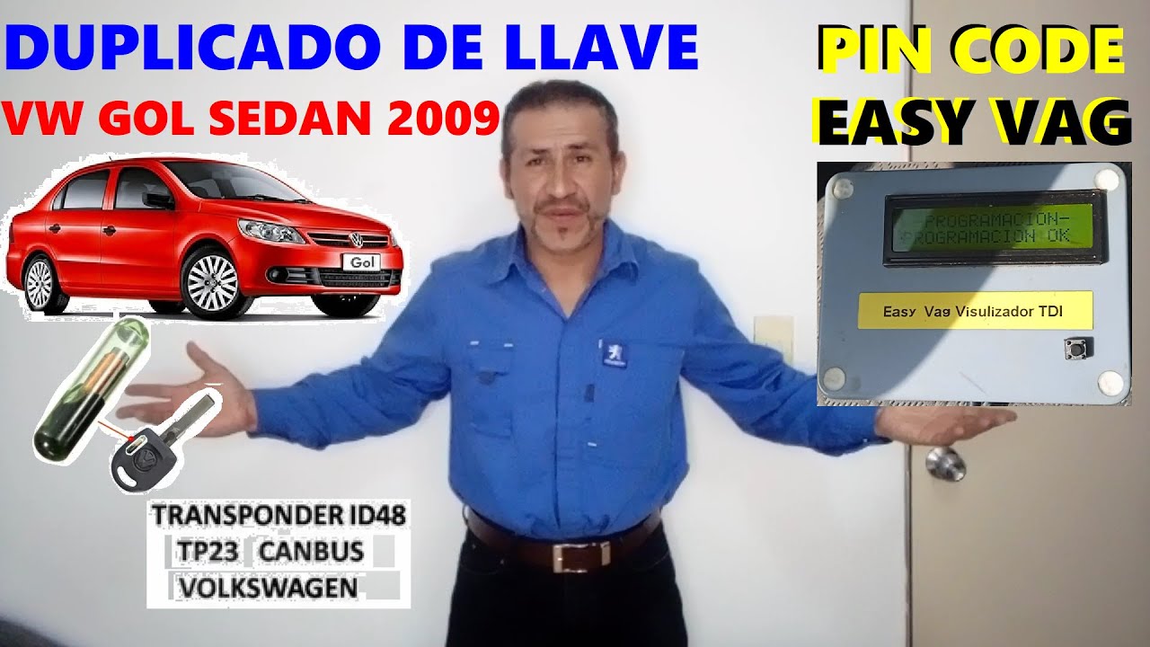 VW GOL SEDAN 2009 COMO HACER DUPLICADO DE LLAVE CON CHIP TP23 CON EASY ...
