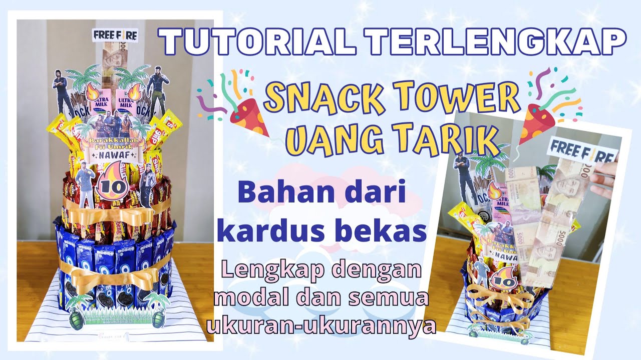 DIY MONEY CAKE || DIY MONEY SNACK || CARA MEMBUAT KUE UANG TARIK - YouTube