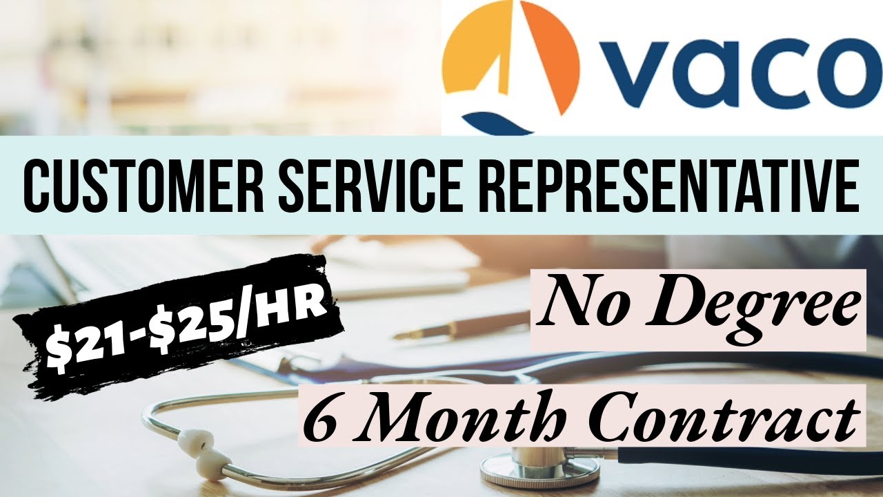 #WFH with Vaco | Customer Service Rep | $21 - $25/HR | APPLY TODAY! | No Degree | 6 Month ...