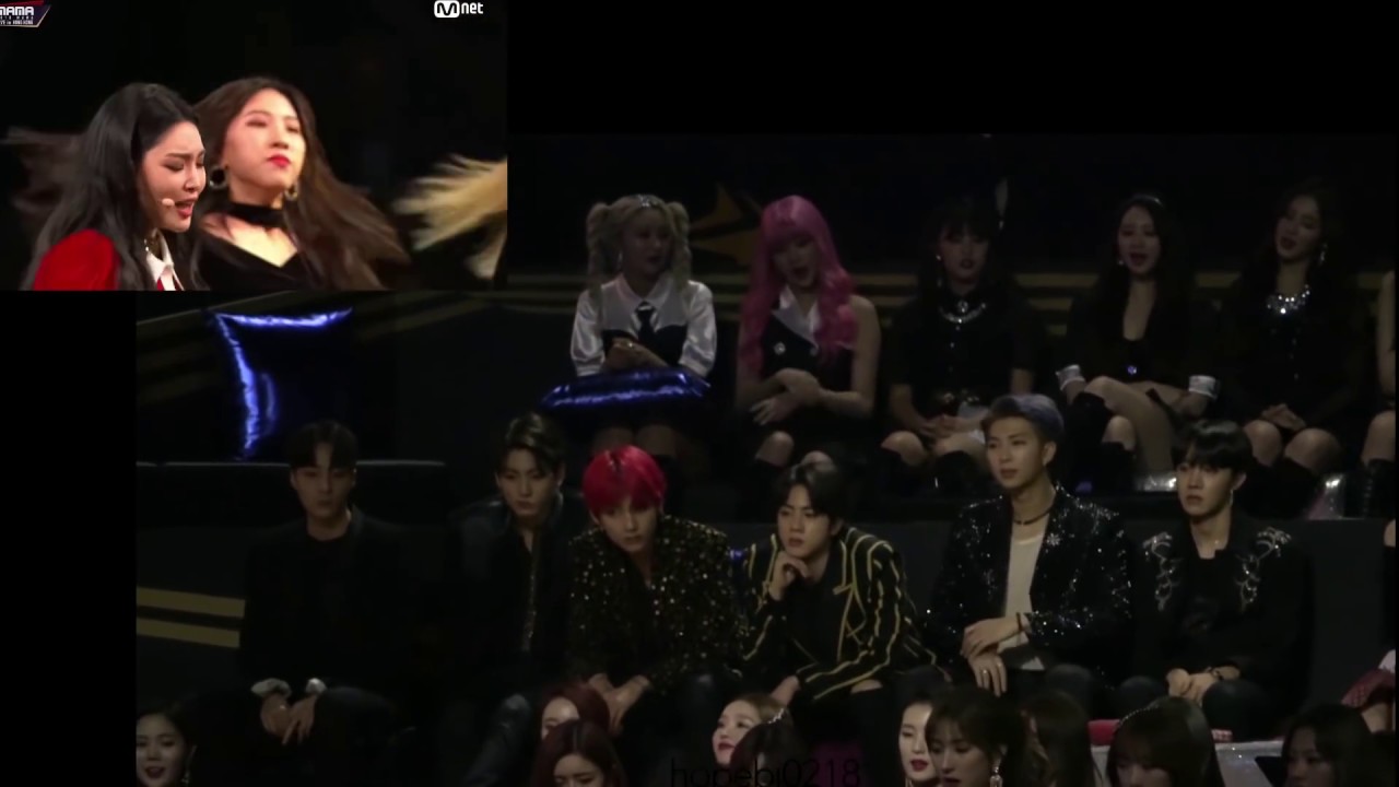 [2018 MAMA HONG KONG] BTS (방탄소년단),TWICE, Reaction to CHUNG HA청하 Roller Coaster + Love U 181214 ...
