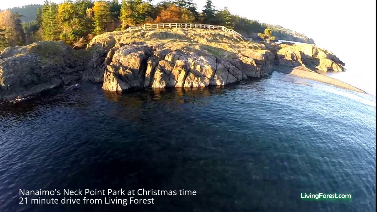Nanaimo's Neck Point Park - Christmas time walk and flyover - YouTube