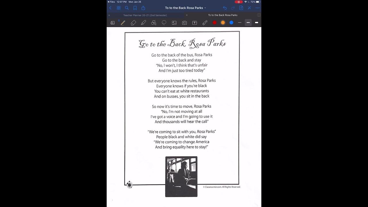 Reading: Week 4 Day 2 - Rosa Parks Poem - YouTube