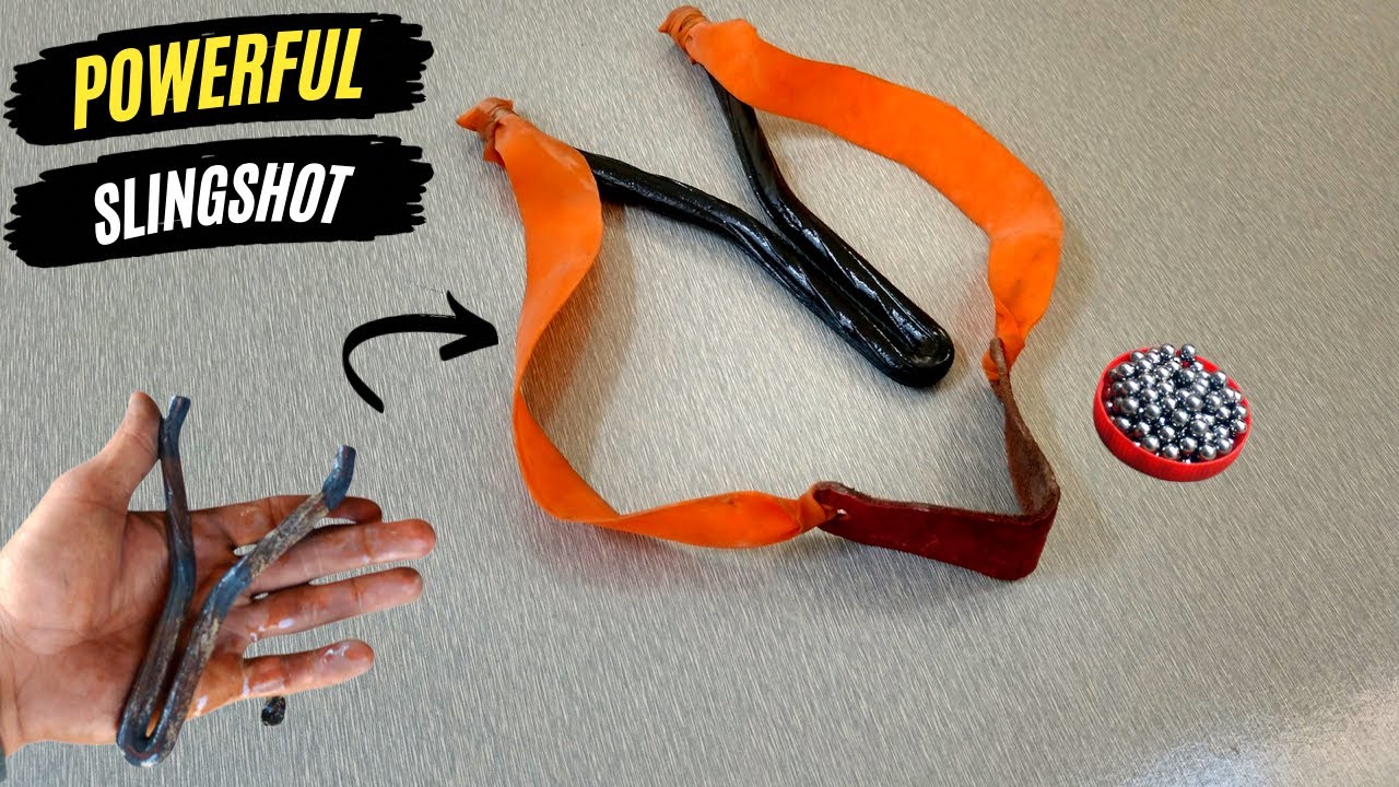 Making Best Hunting Slingshot | Metal Slingshot | Rubber band Slingshot ...
