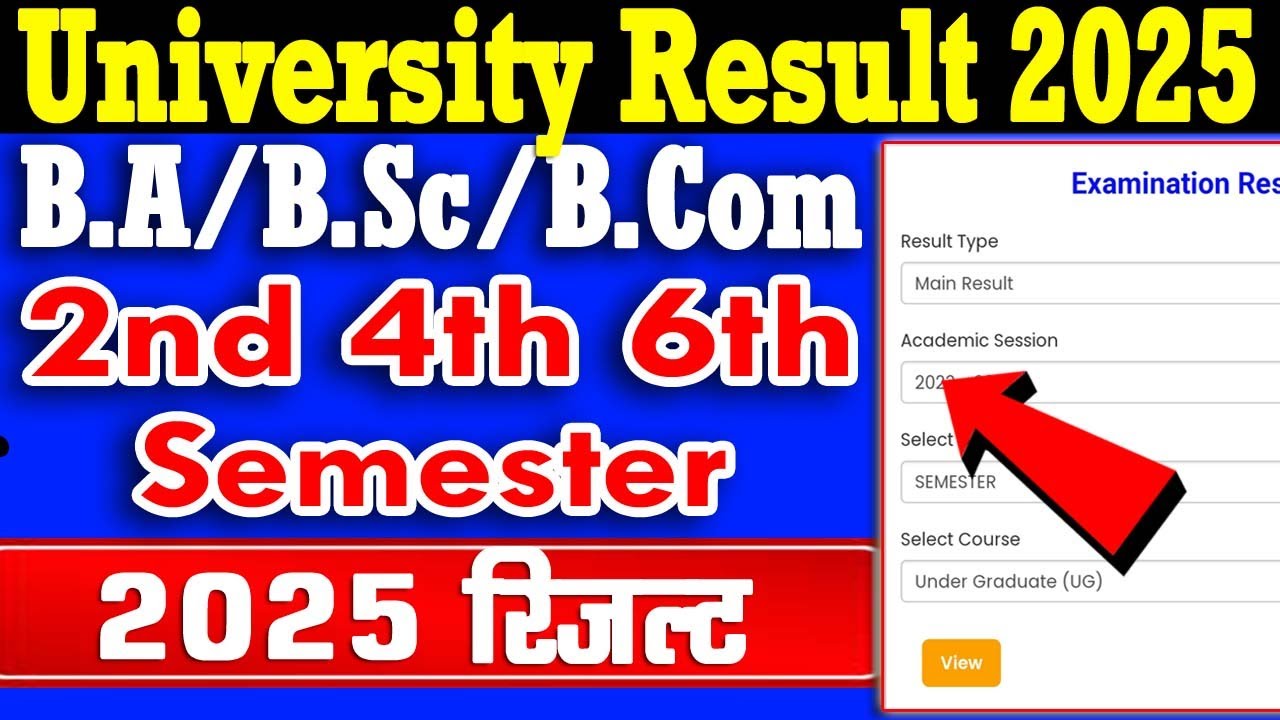 B.A B.Sc Result 2025 | 2nd 4th 6th Semester result 2025 | university ...