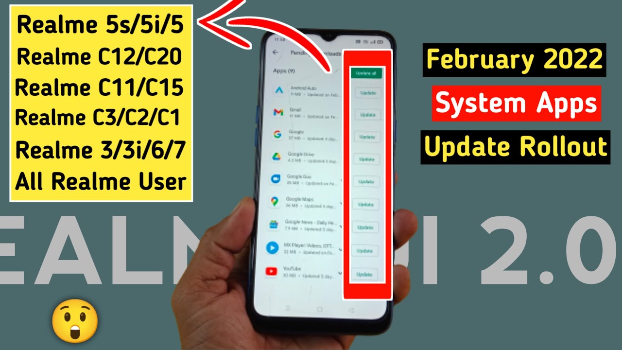Realme Mobile System Apps Update Features | Realme UI 2.0 February 2022 ...