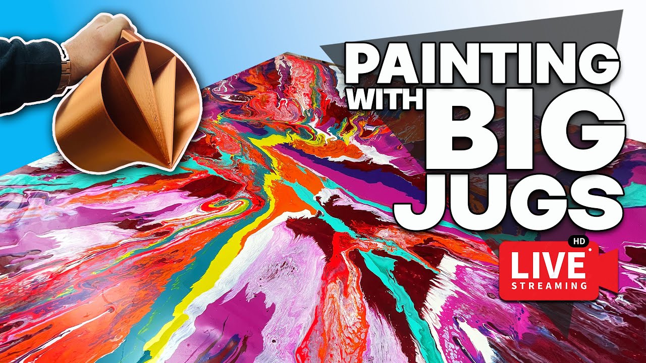 Impossible BIG CUP paint pour - 2 x Canvases, 4 x Cups, 19 x Colors ...