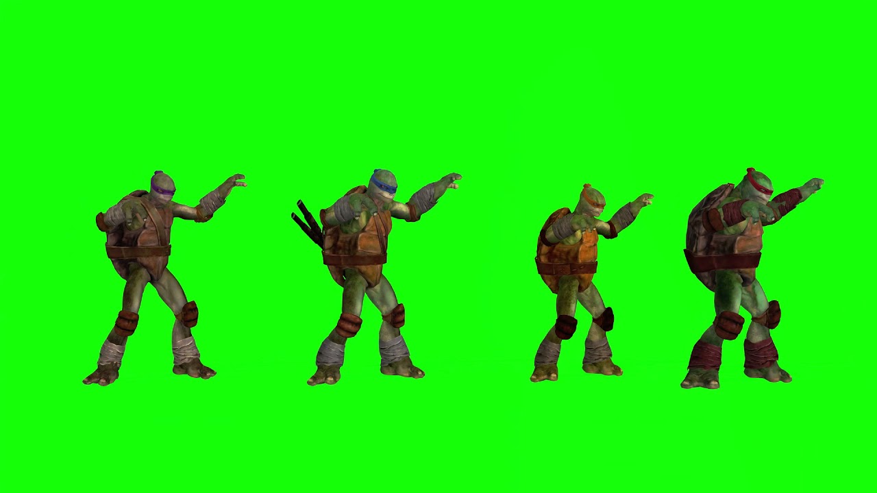 GREEN SCREEN | DANCING TEENAGE MUTANT NINJA TURTLES | NINJA TURTLES 1980''S DANCE MOVES | CHROMA ...
