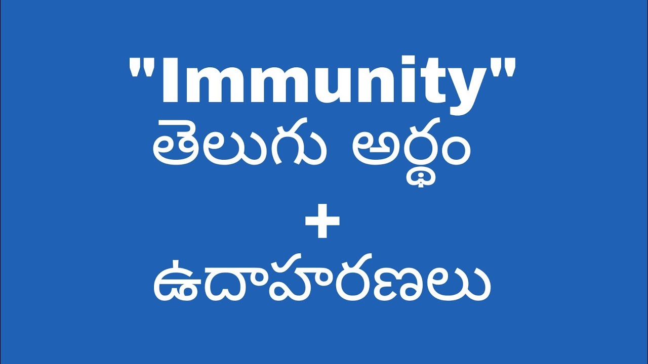 Immunity Meaning In Telugu With Examples Immunity 