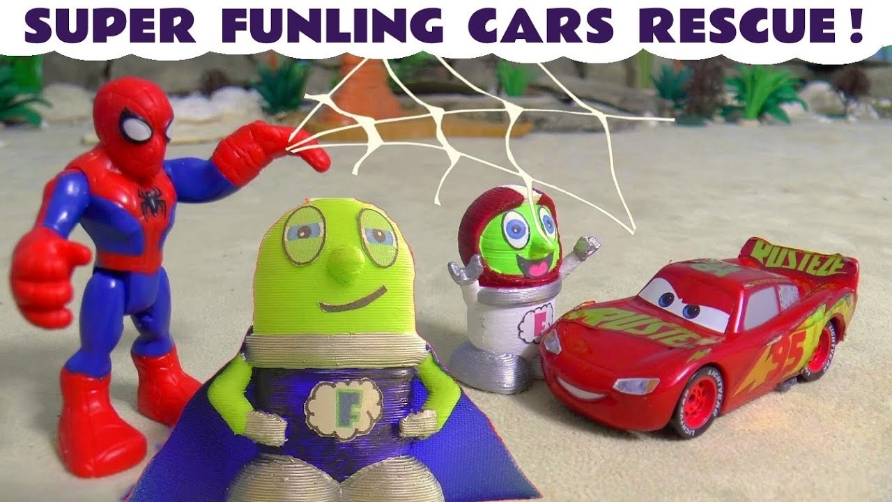 Funny Funlings Super Funling To The Rescue Story With Cars Toys ...