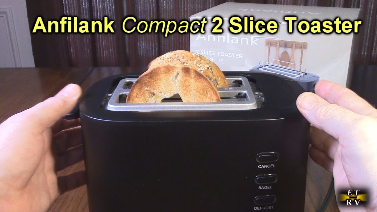 Anfilank 2 Slice Toaster, Wide Slots, Warming Rack, Cancel, Bagel ...