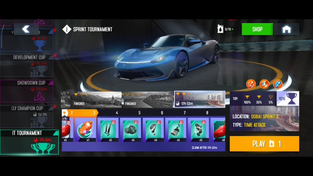 Asphalt 8 | Sprint Tournament | Last Day | Top 250; Top 10% 😅😄 - YouTube