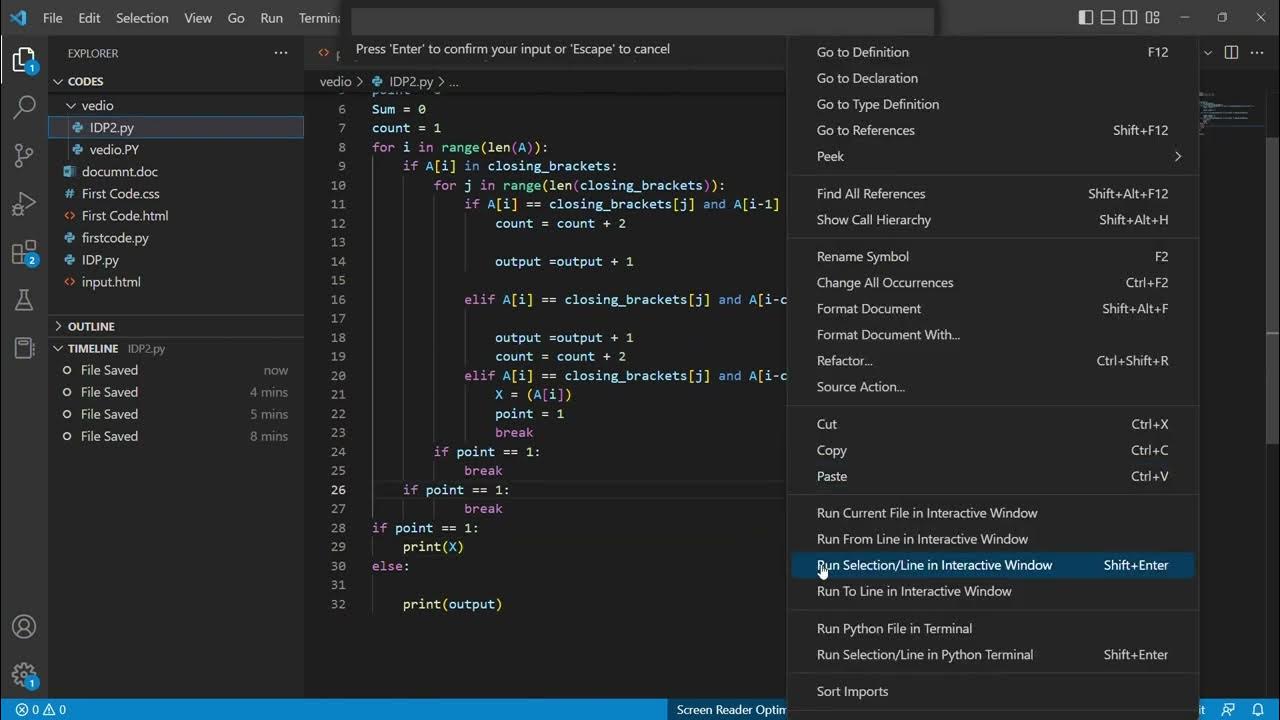 parenthesis checking method in python(IDP NextWave)05-02-2023 - YouTube