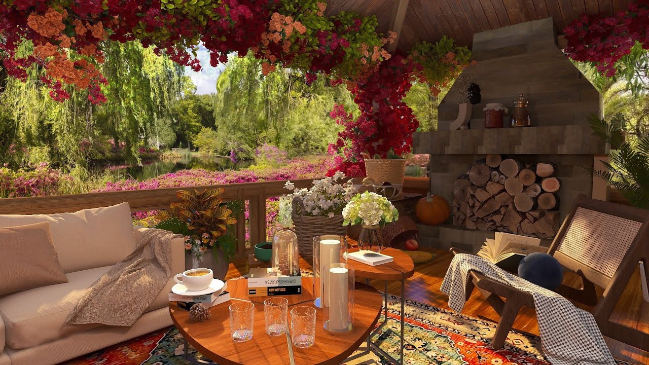 24 Hours of Relaxing on Cozy Patio with Beautiful Early Spring Garden ...