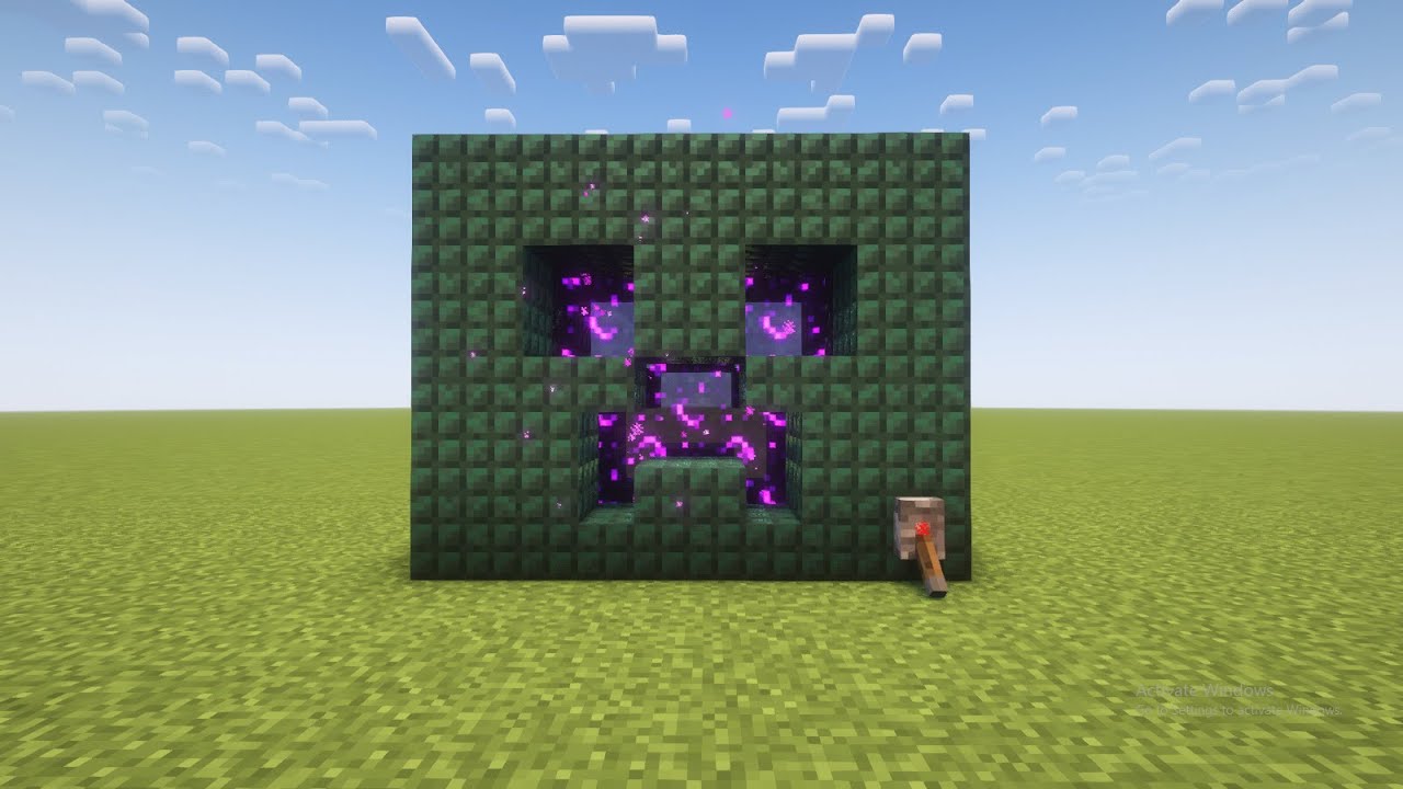 How To Make A Creeper Face Nether Portal In Minecraft - YouTube