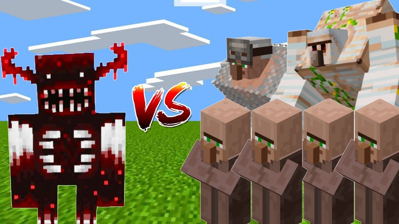 Mutant Villagers Vs Blood Warden Battle In Minecraft - YouTube