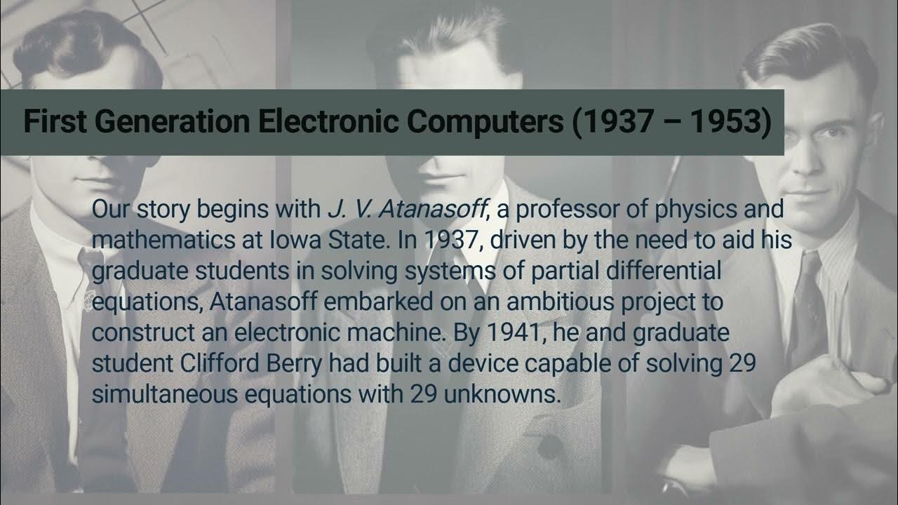 First Generation Electronic Computers 1937 1953 - YouTube