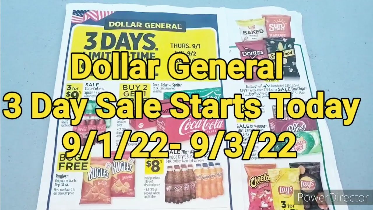 Dollar General 3 Day Sale Starts Today 9/1/22 -.9/3/22 #dollargeneral ...